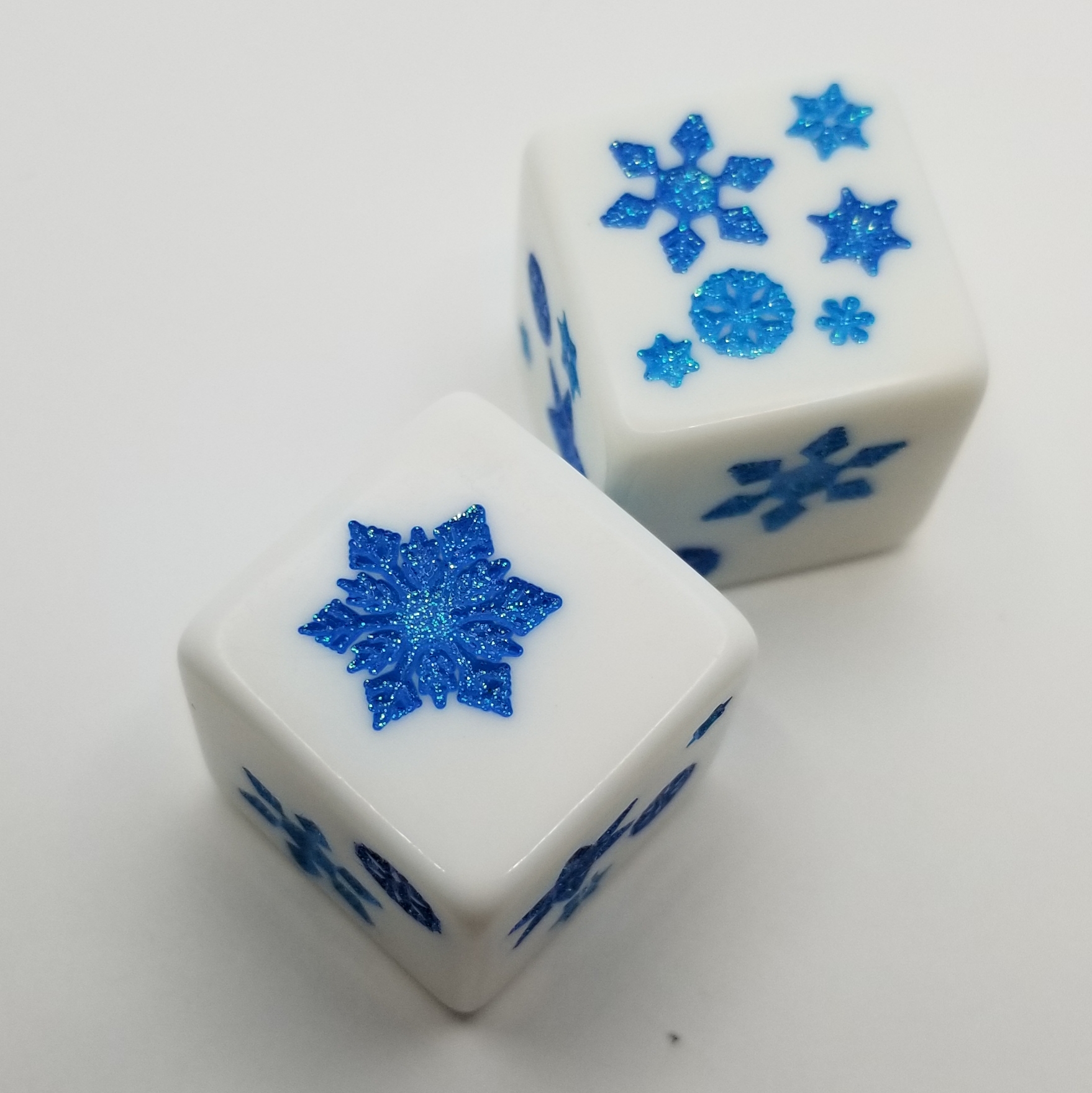 Winter Snowflake Dice, Set of 2 - D6 - DiceMakers.com