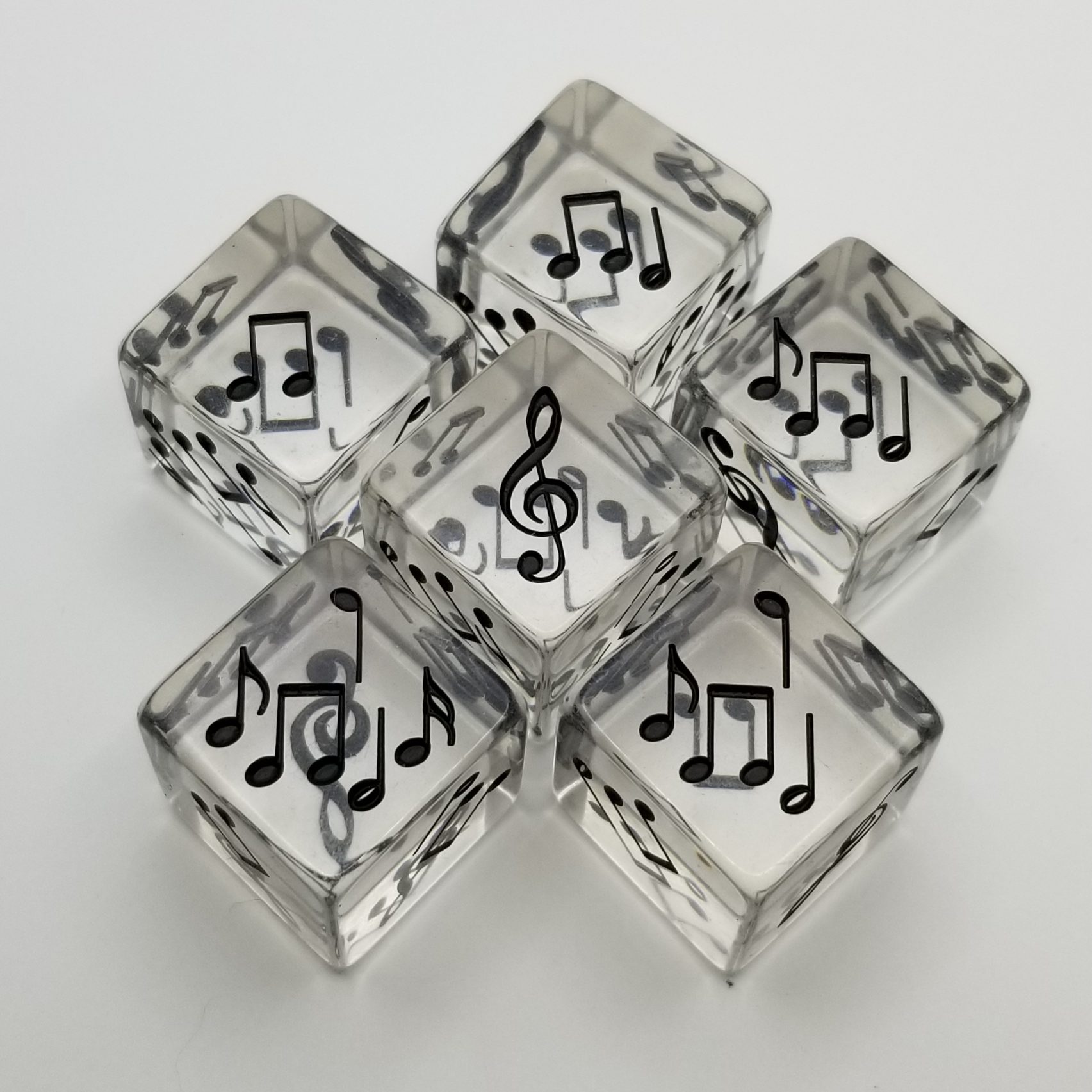 Music Note/Bard Dice, Set of 2, 19mm - D6 - DiceMakers.com