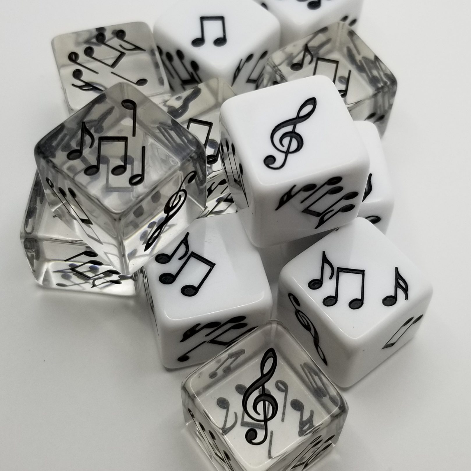 Music Note/Bard Dice, Set of 2, 19mm - D6 - DiceMakers.com