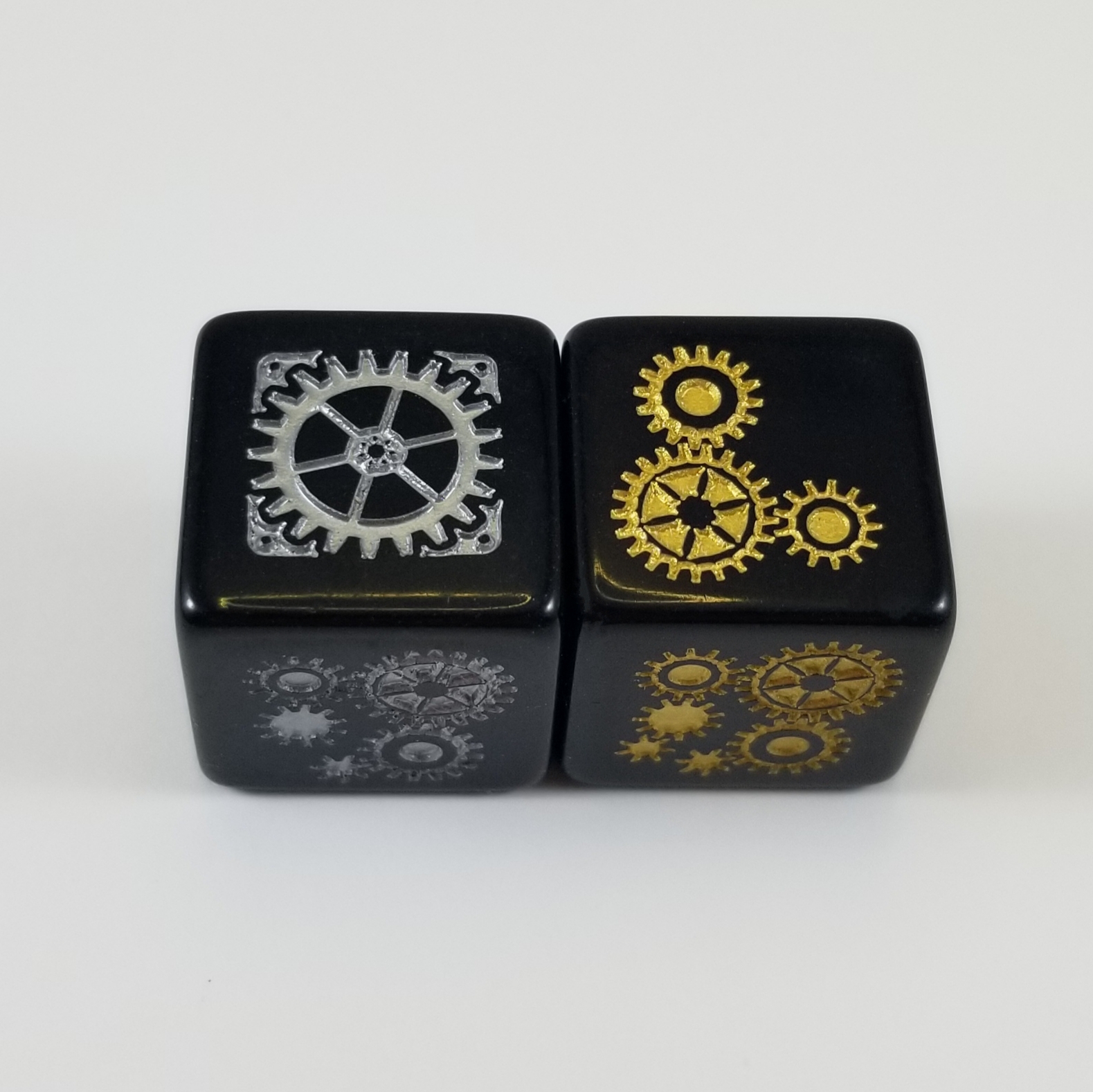 Steampunk Gear Dice, Set of 2 - D6 - DiceMakers.com
