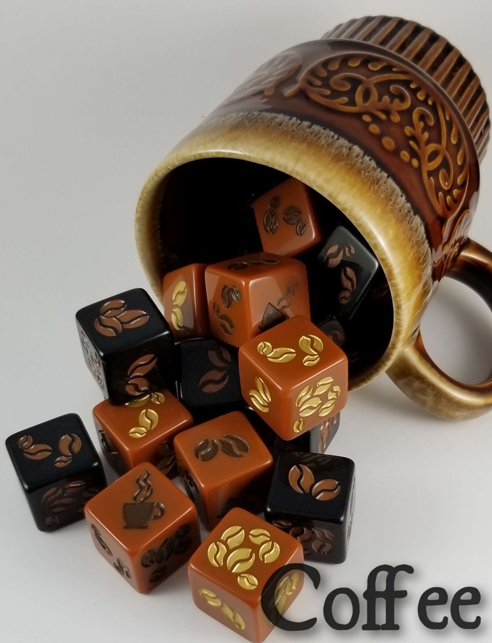 Coffee Dice, Set of 2 - D6 - DiceMakers.com