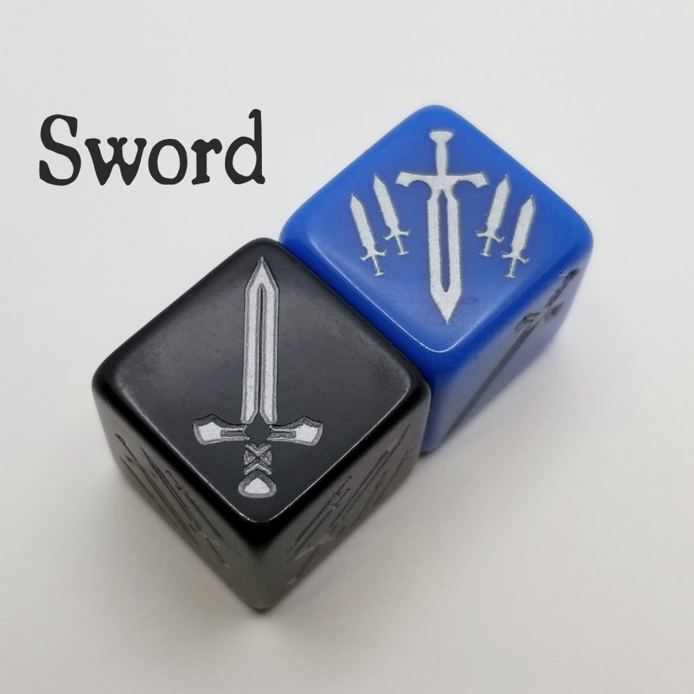 Sword/Fighter Dice, Set of 2 - D6 - DiceMakers.com