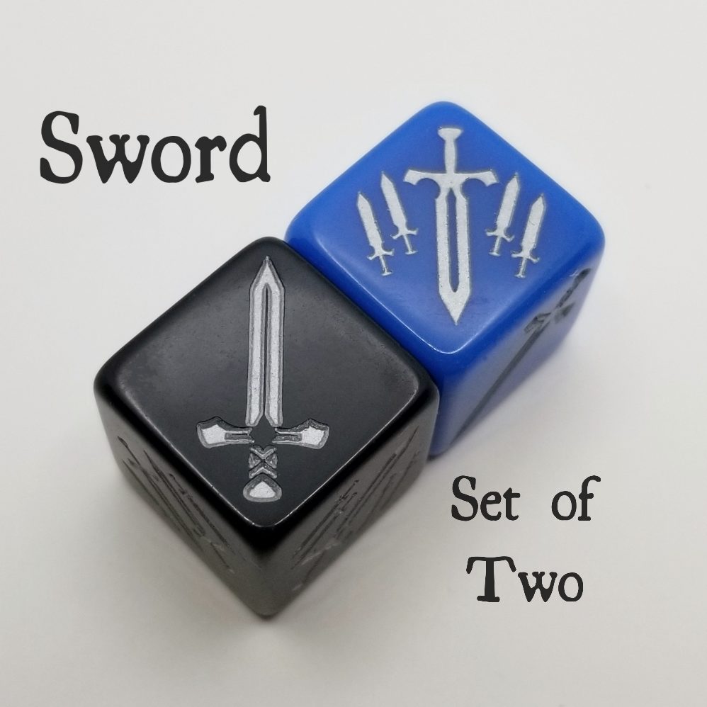 Sword/Fighter Dice, Set of 2 - D6 - DiceMakers.com