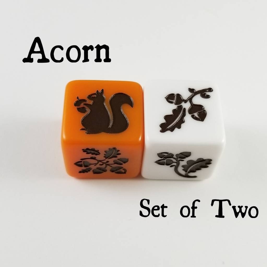 Squirrel / Acorn Dice, Set of 2 - DiceMakers.com