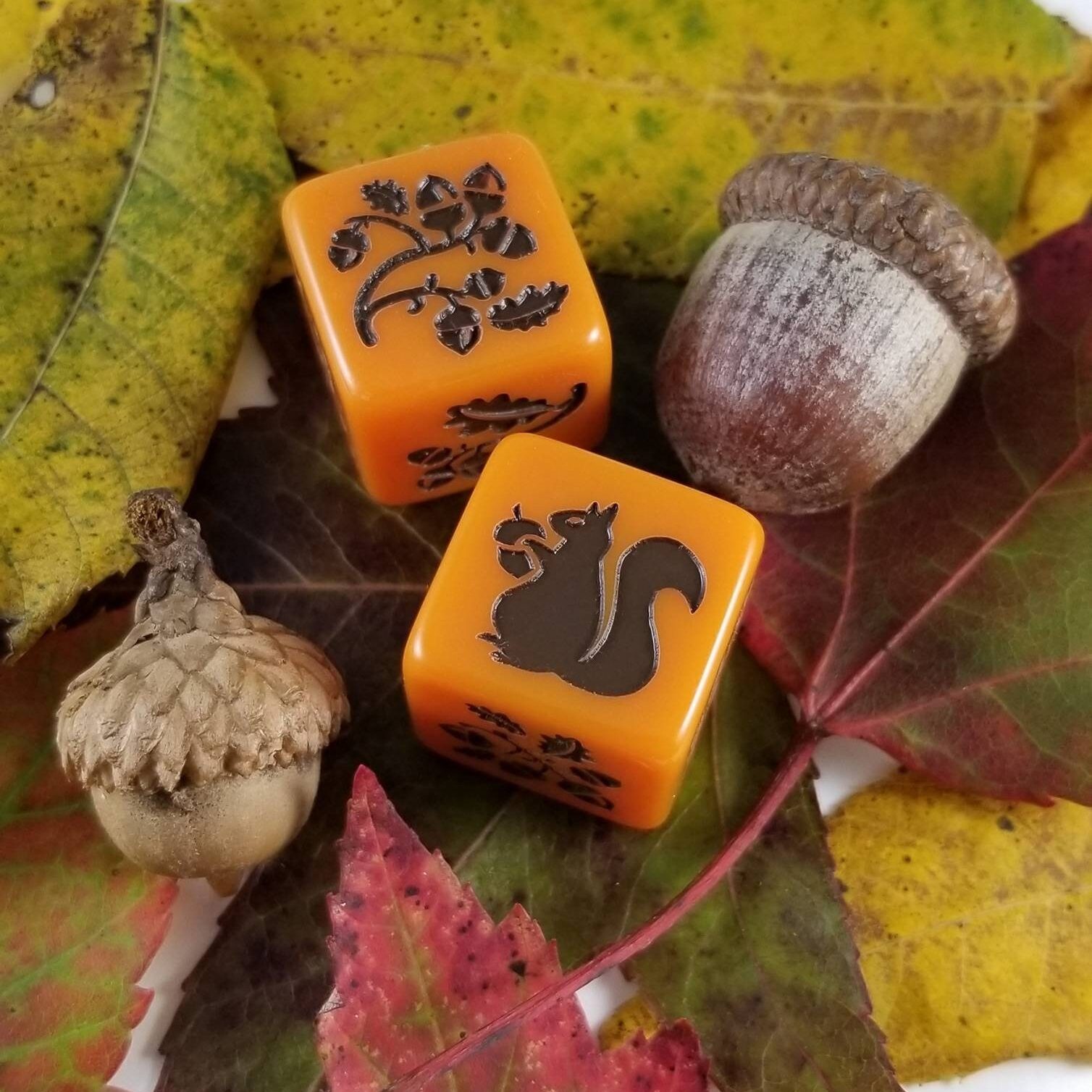 Squirrel / Acorn Dice, Set of 2 - DiceMakers.com