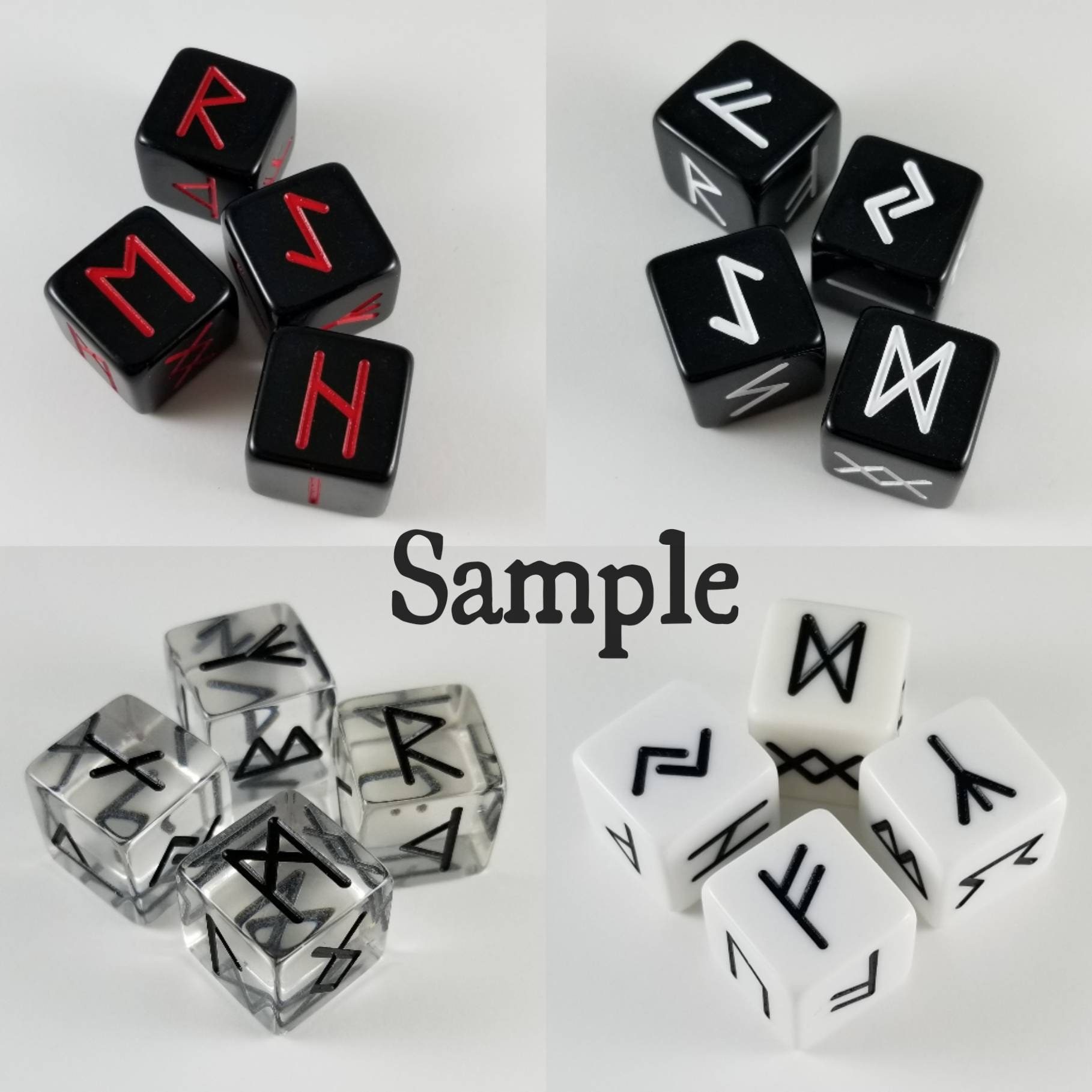 Rune Dice, Set of Four D6 - DiceMakers.com