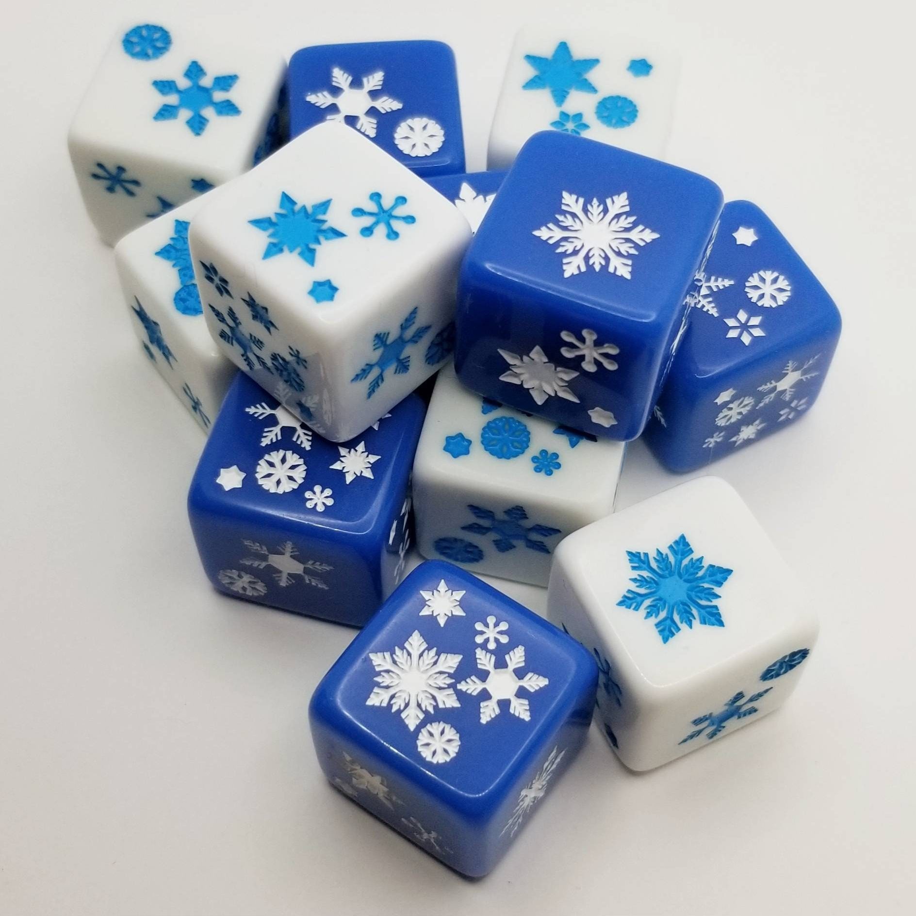 Winter Snowflake Dice, Set of 2 - D6 - DiceMakers.com