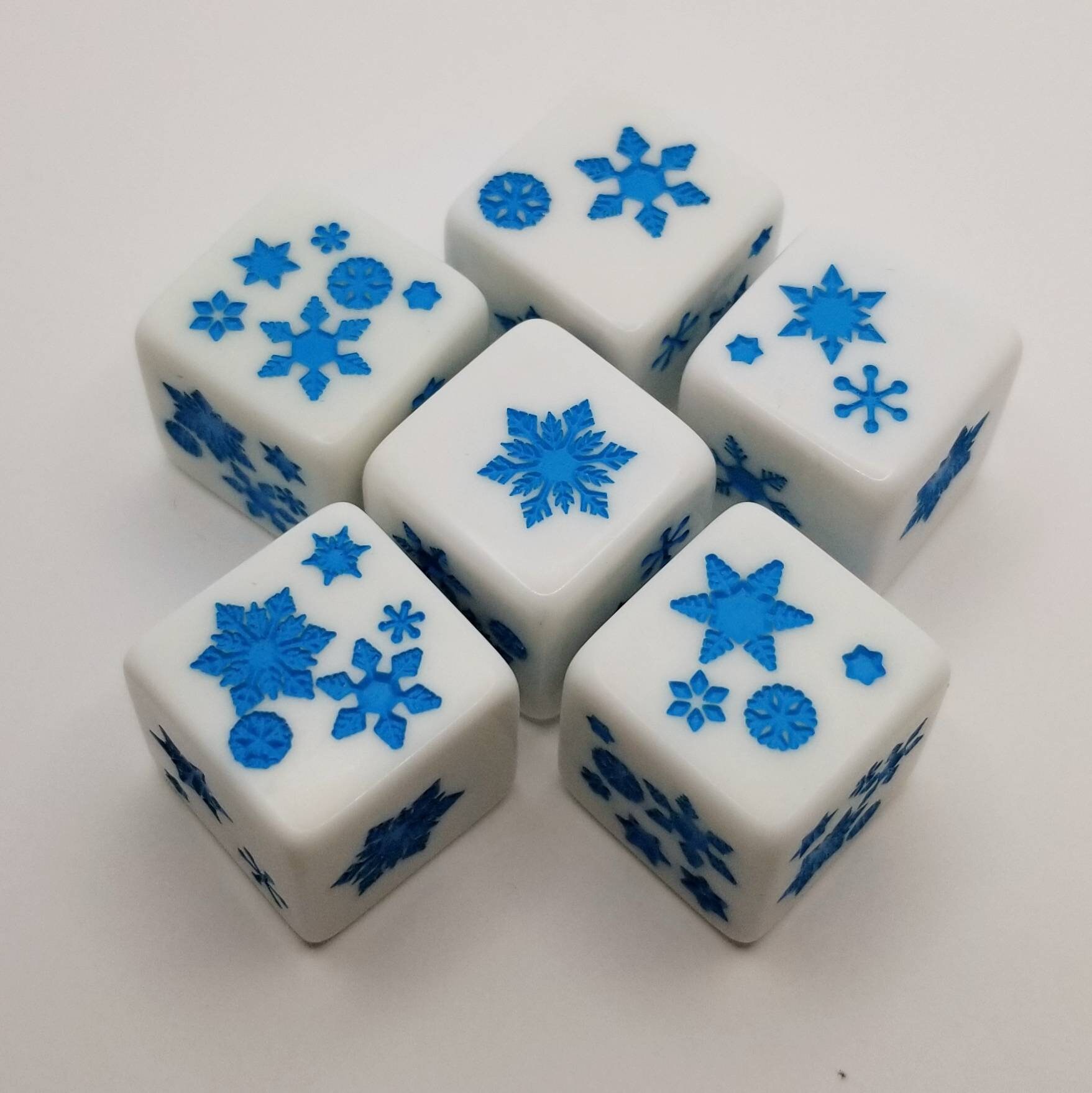 Winter Snowflake Dice, Set of 2 - D6 - DiceMakers.com
