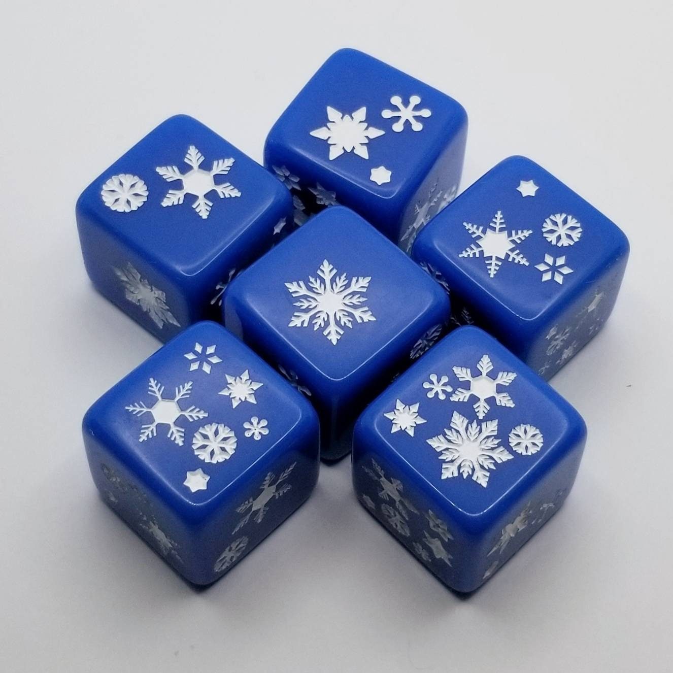 Winter Snowflake Dice, Set of 2 - D6 - DiceMakers.com