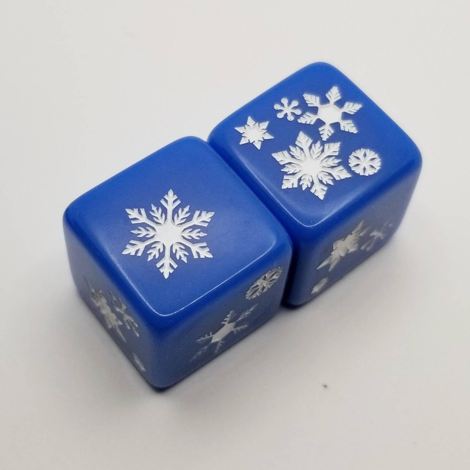 Winter Snowflake Dice, Set of 2 - D6 - DiceMakers.com