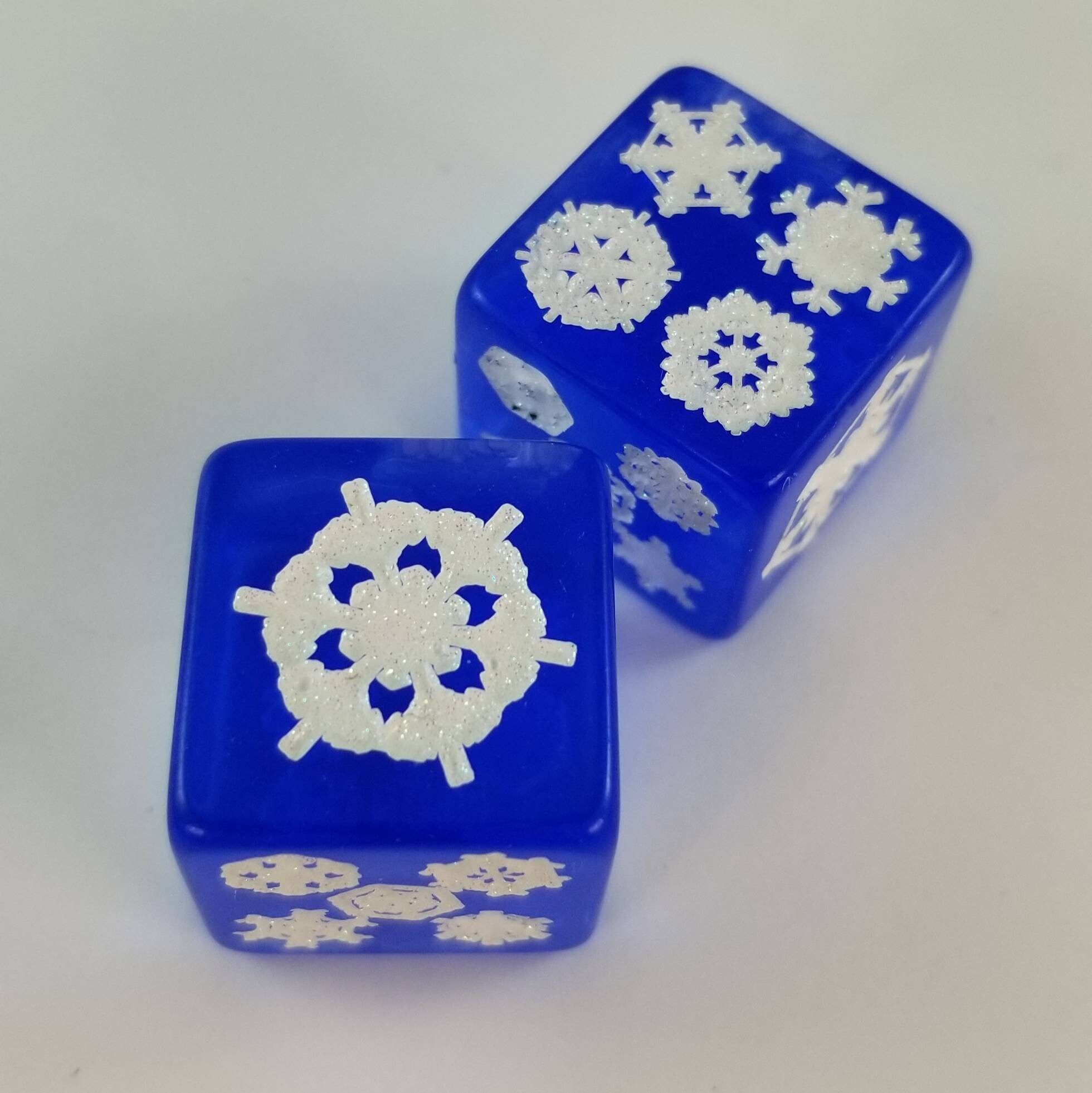 Random Snowflake Dice, Set of 2 - D6 - DiceMakers.com