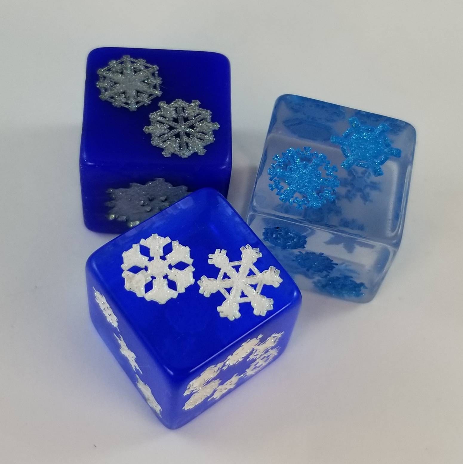 Winter Snowflake Dice, Set of 2 - D6 - DiceMakers.com