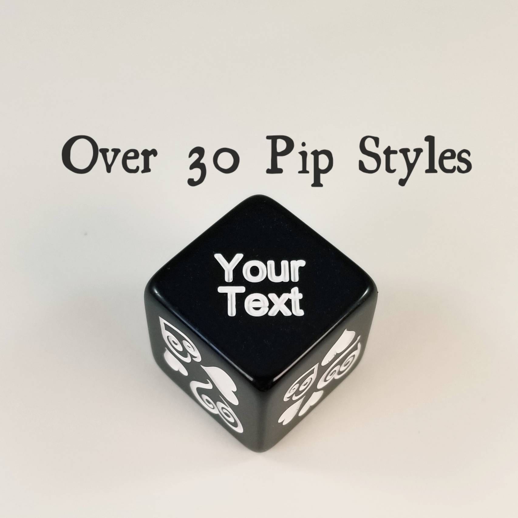 One Personalized D6 Dice With Your Choice of Pip Artwork - DiceMakers.com