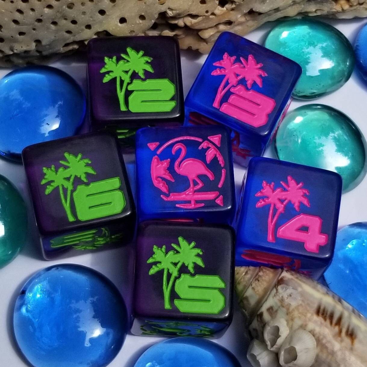 Hot Tropic Dice, Set of 2 - 19mm D6 - DiceMakers.com