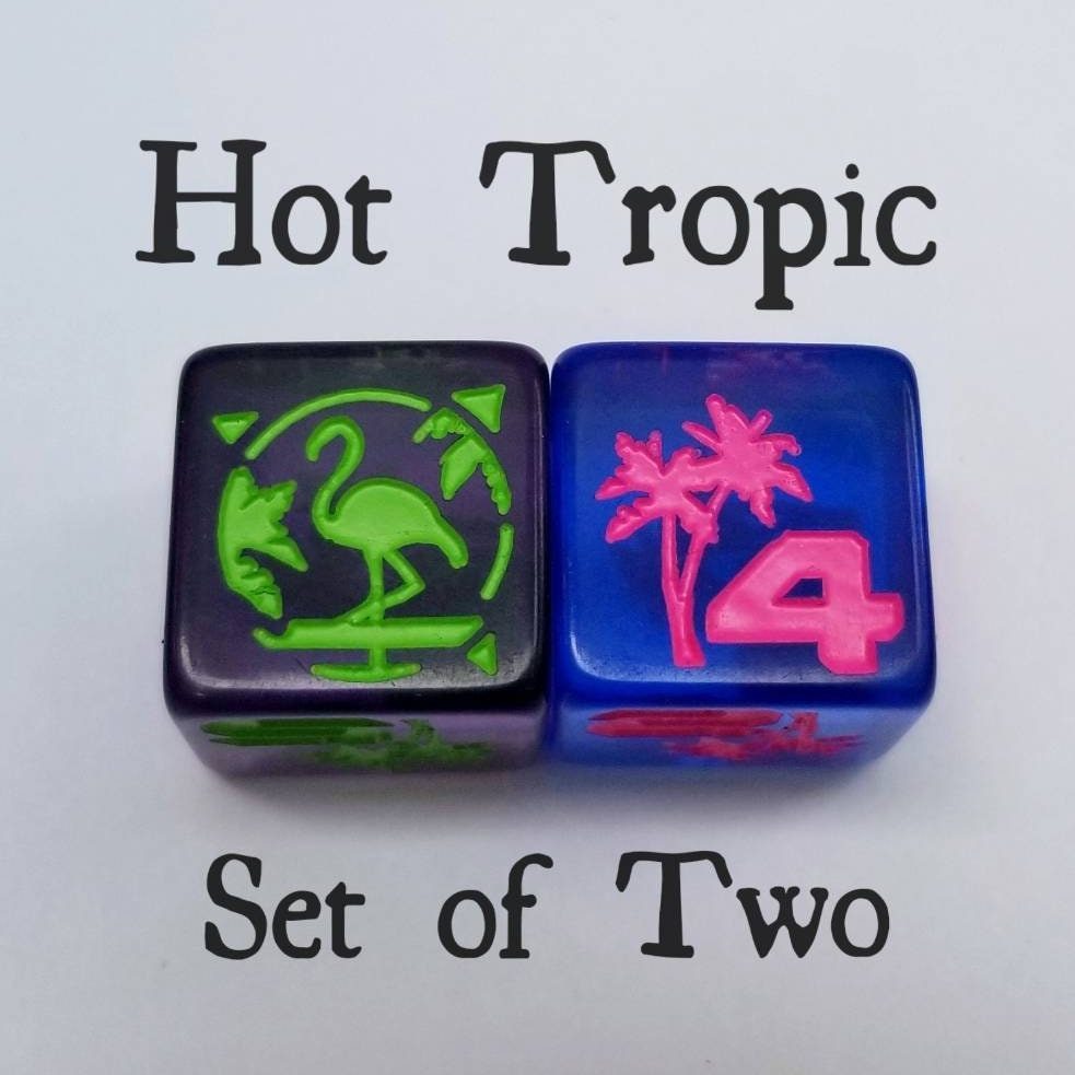 Hot Tropic Dice, Set of 2 - 19mm D6 - DiceMakers.com