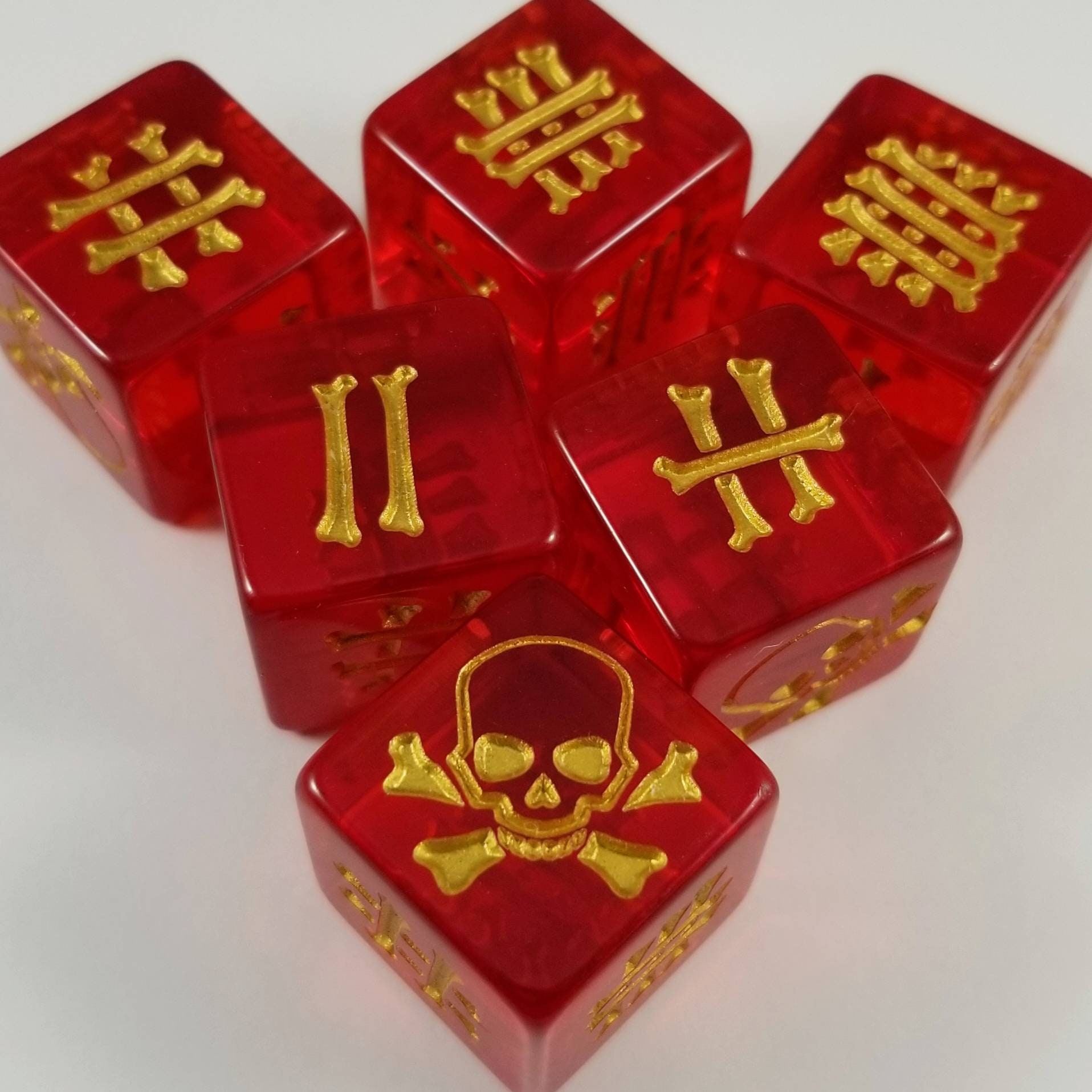 Jolly Roger Bone Dice, Set of 2 - D6 - Bones, Pirate Dice - DiceMakers.com