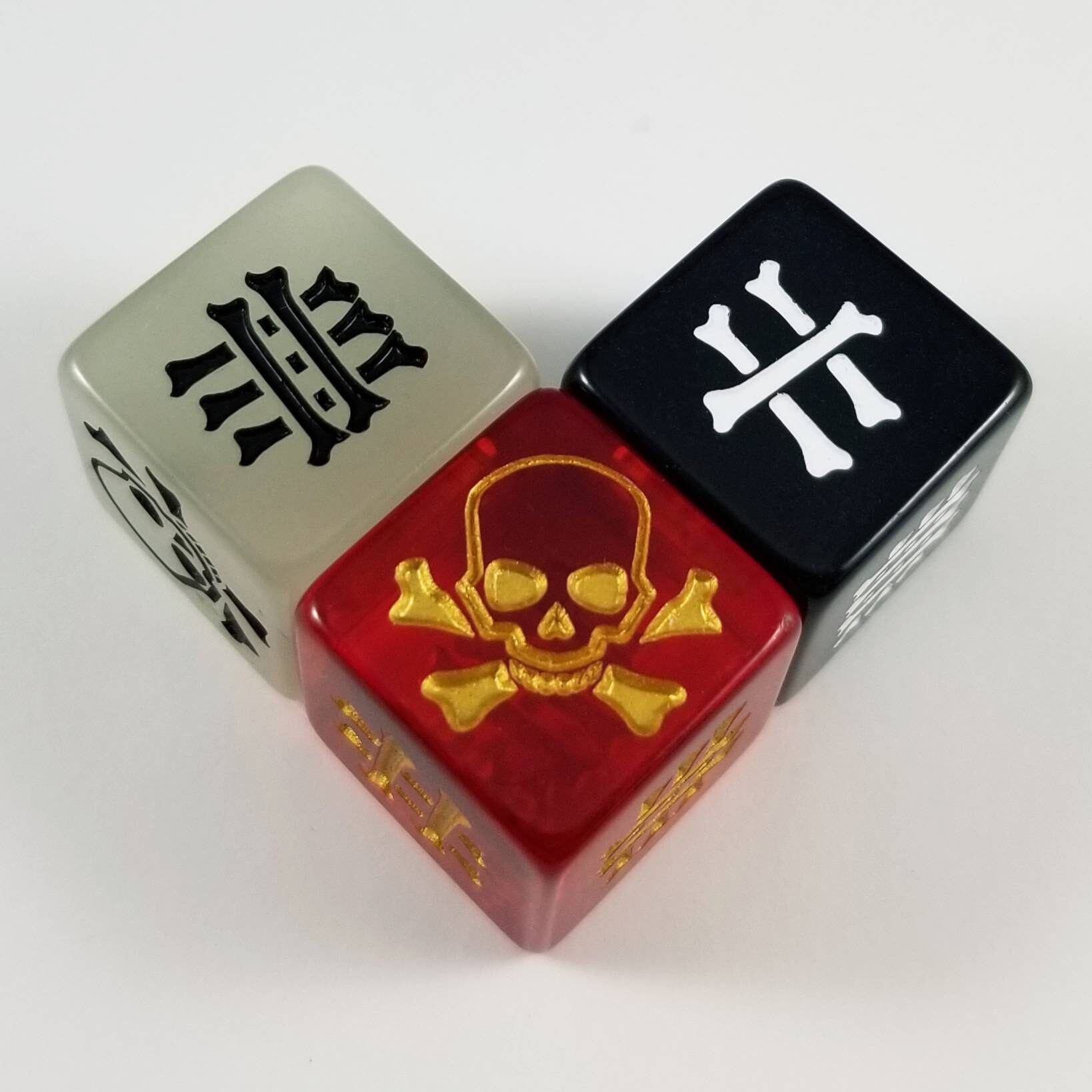 Jolly Roger Bone Dice, Set of 2 - D6 - Bones, Pirate Dice - DiceMakers.com