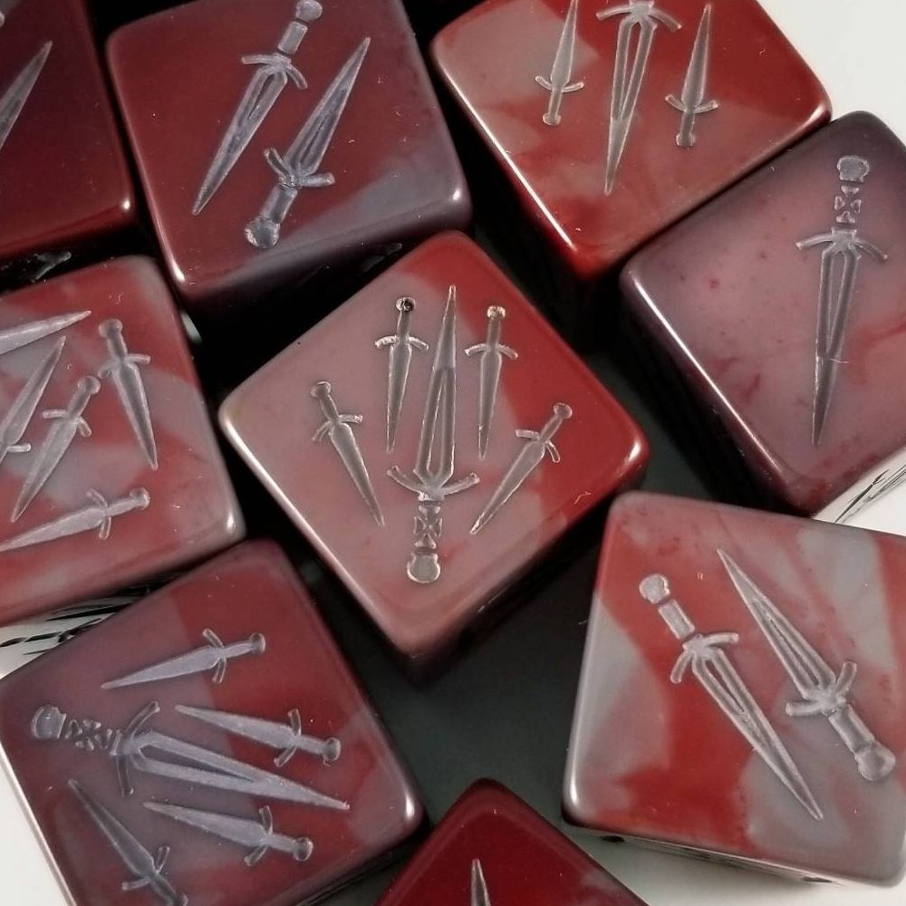 Hand Dyed Dark Dagger/Rogue Dice, 1 - D6 - DiceMakers.com