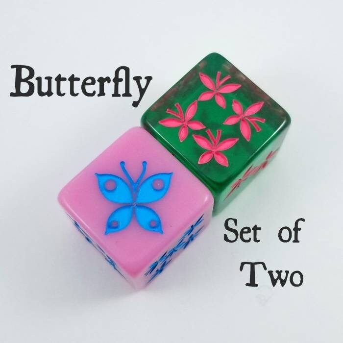 Butterfly Dice, Set of 2 - D6 - DiceMakers.com