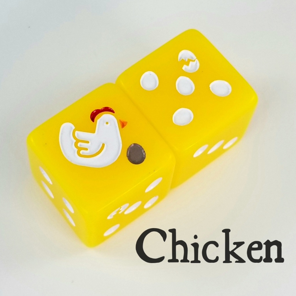 Hen and Eggs Chicken Dice - Set of 2 - D6 - DiceMakers.com