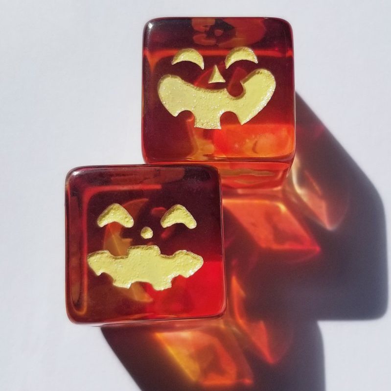 Halloween Pumpkin Jack-o'-Lantern Dice - DiceMakers.com